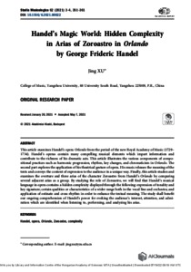 Handel's Magic World: Hidden Complexity in Arias of Zoroastro in ...