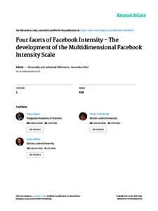 Four facets of Facebook Intensity - The development of the ...